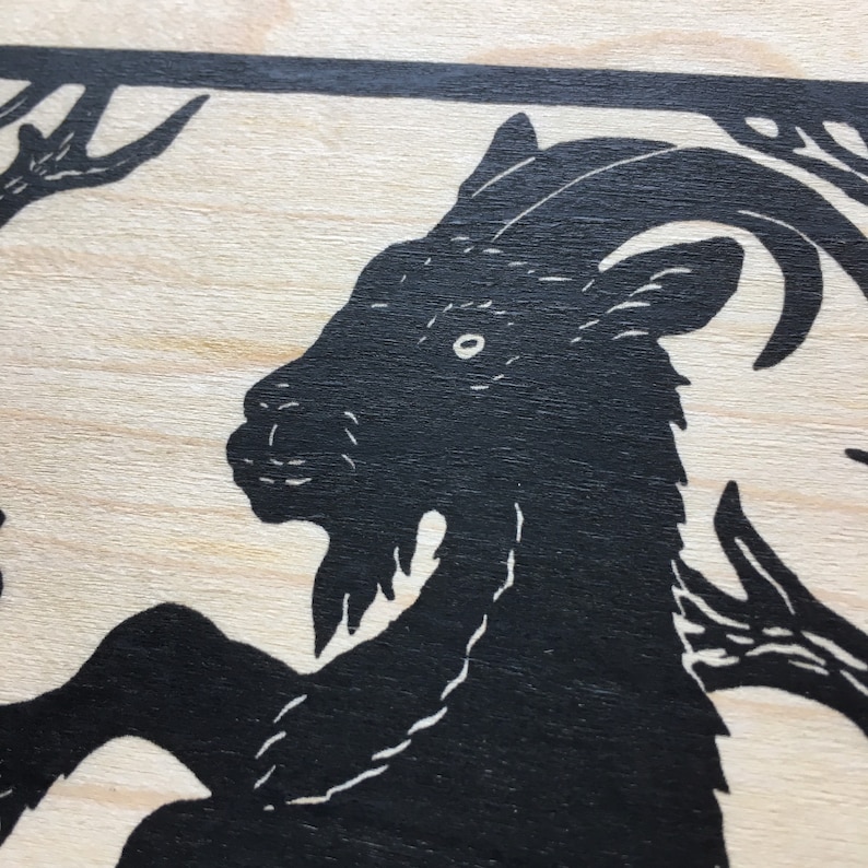 Woodland Rites Black Phillip Goat and Witch Hares on Wood | Etsy