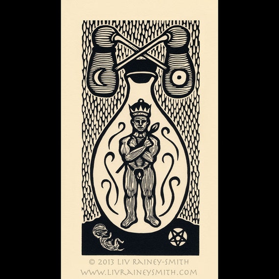 Homunculus Woodcut Limited Edition Arcanum Bestiarum Bestiary - Etsy