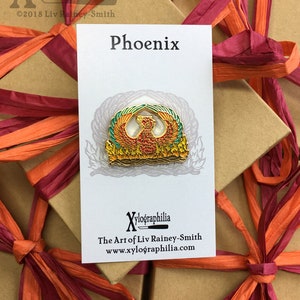 Phoenix Fire Transformation Enameled Artist Lapel Pin - Etsy