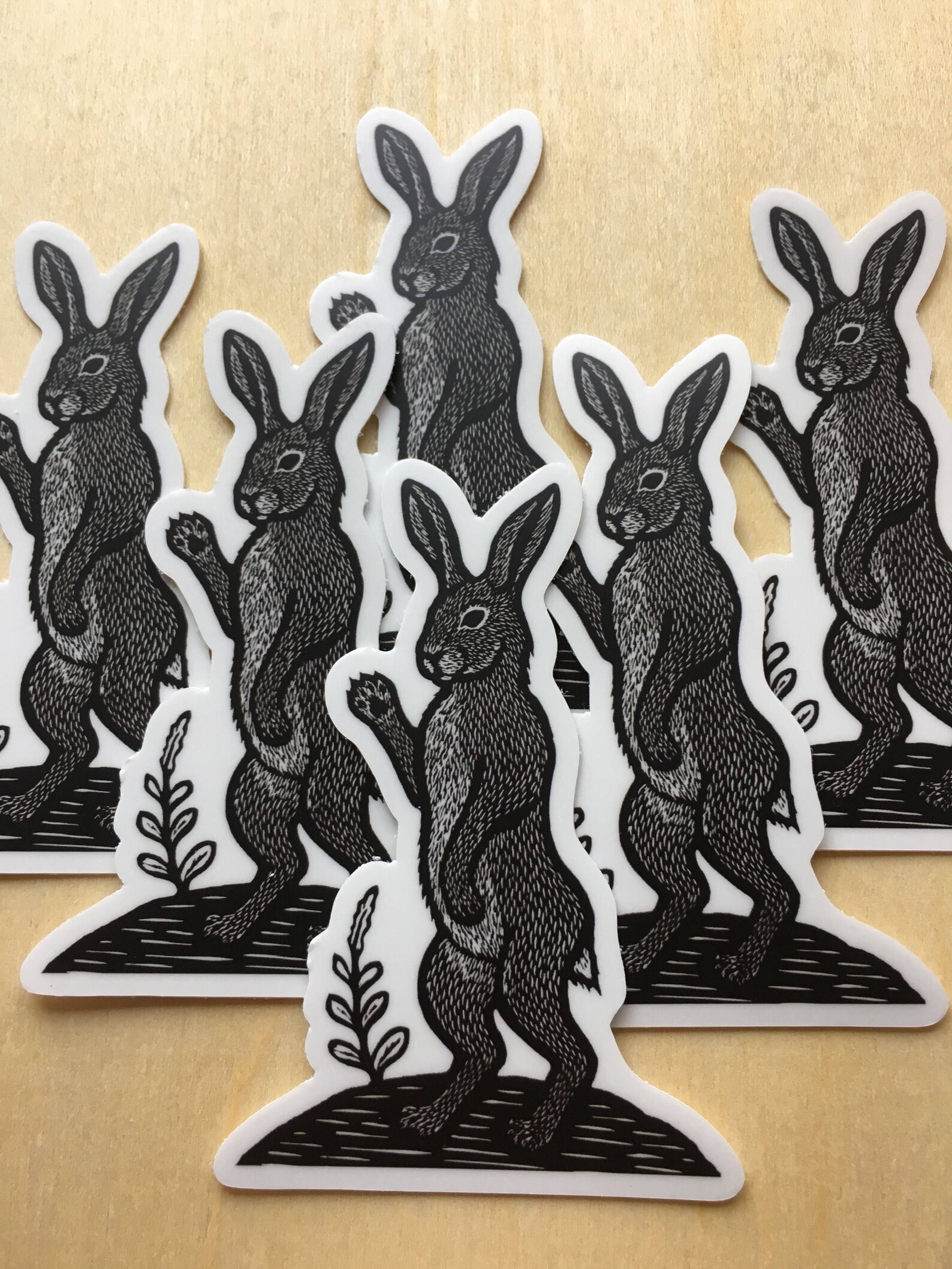 Rabbit Hare Sticker Indoor/outdoor Vinyl - Etsy