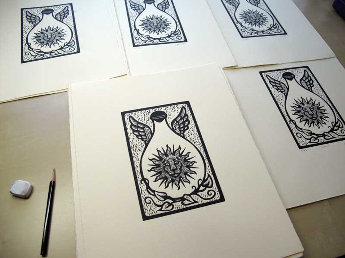 Lion Woodcut Limited Edition Arcanum Bestiarum Bestiary Print - Etsy