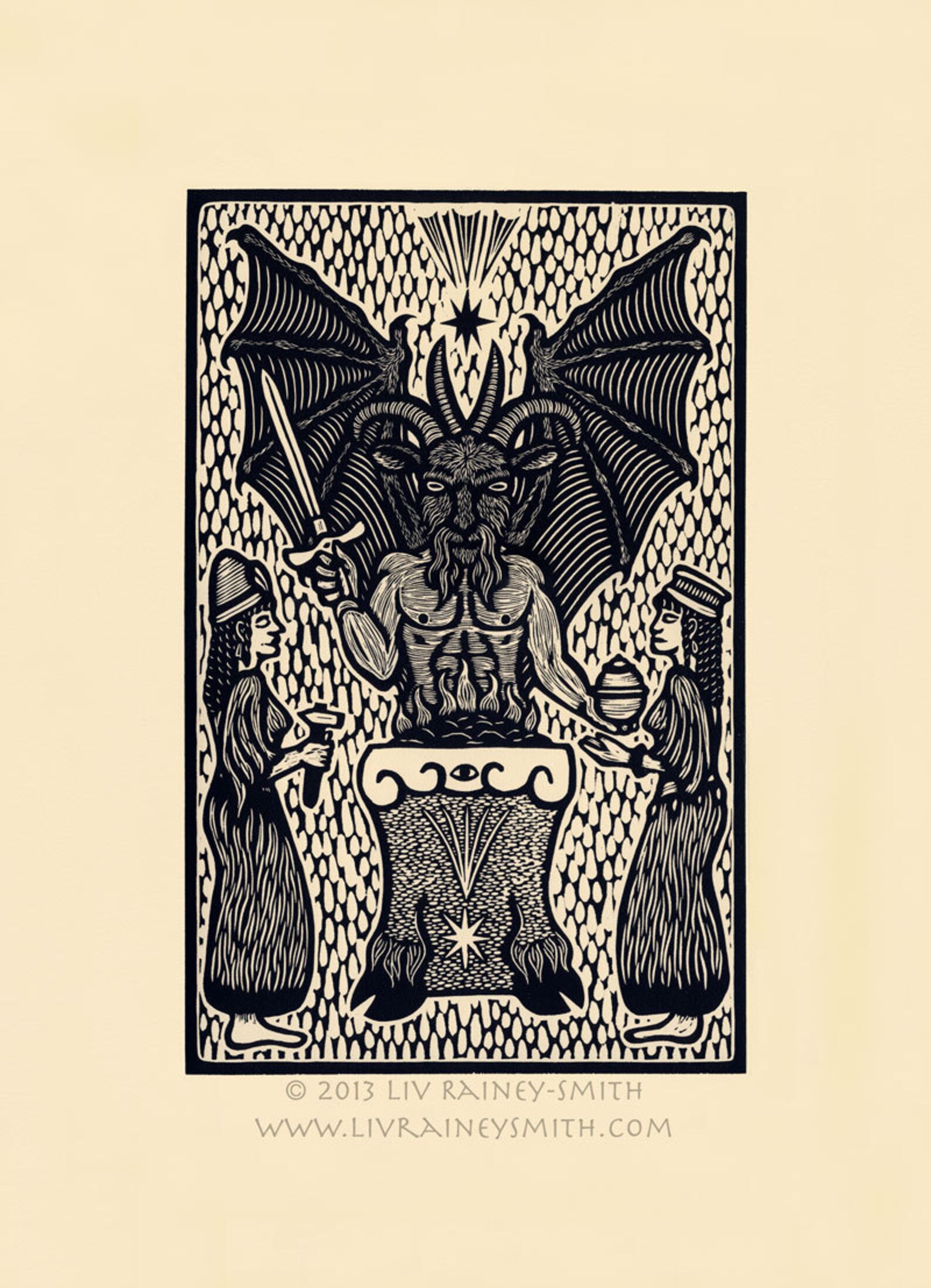 Goat Woodcut Limited Edition Arcanum Bestiarum Bestiary Print - Etsy