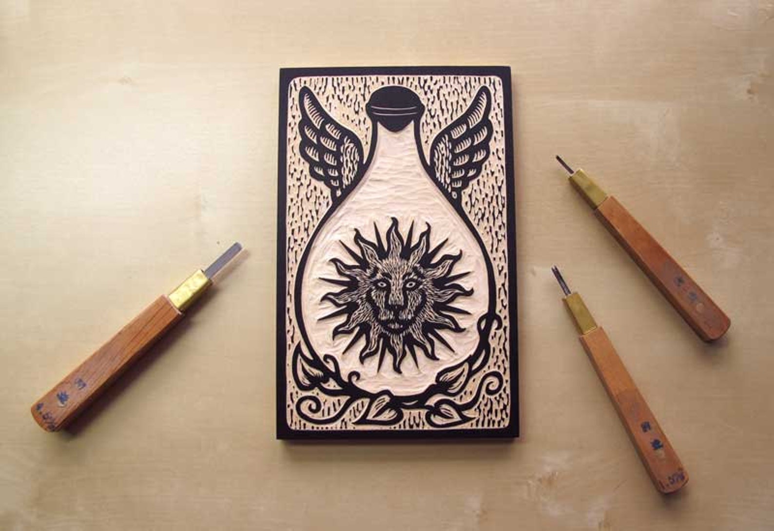 Lion Woodcut Limited Edition Arcanum Bestiarum Bestiary Print - Etsy