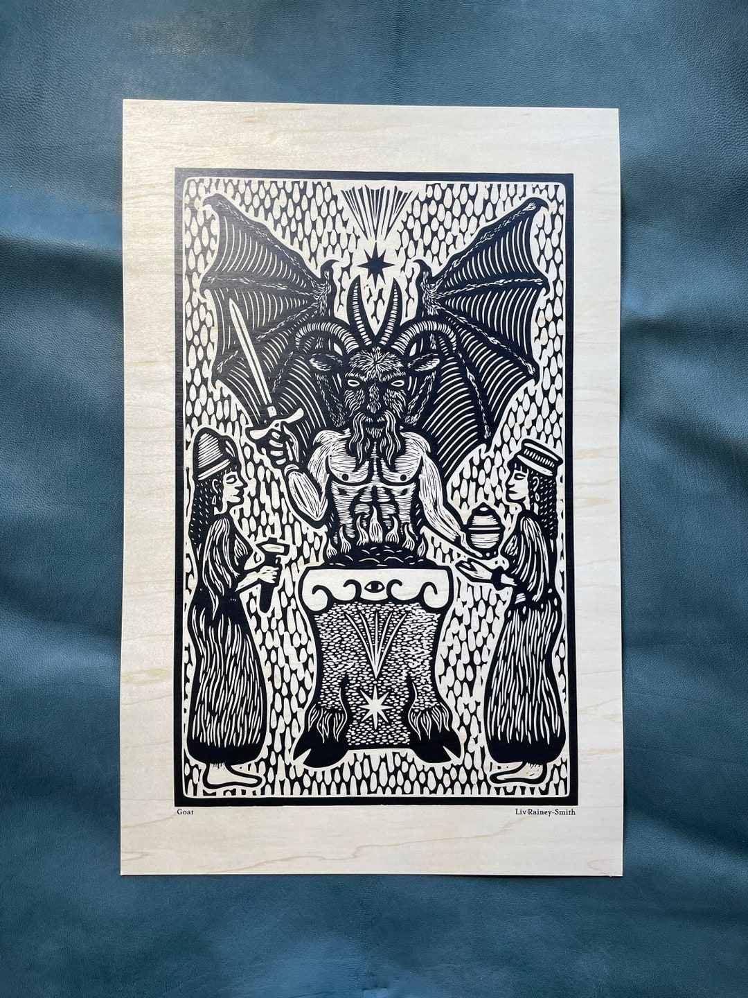 Goat Azazel at the Forge 11 X 17 Reproduction on Maple Wood Veneer - Etsy