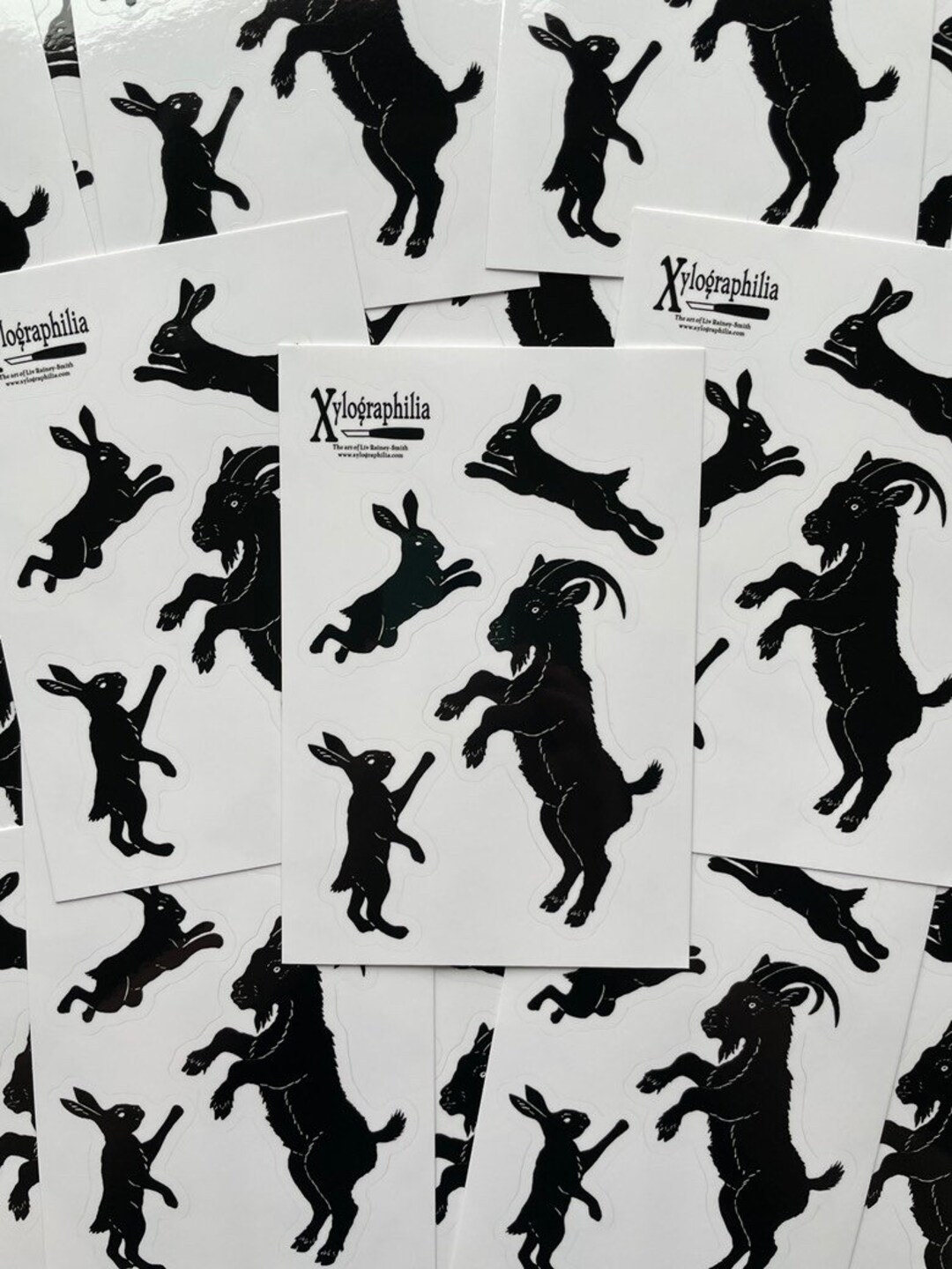 Woodland Rites Black Goat and Hares Sticker Sheet Indoor/outdoor Vinyl ...