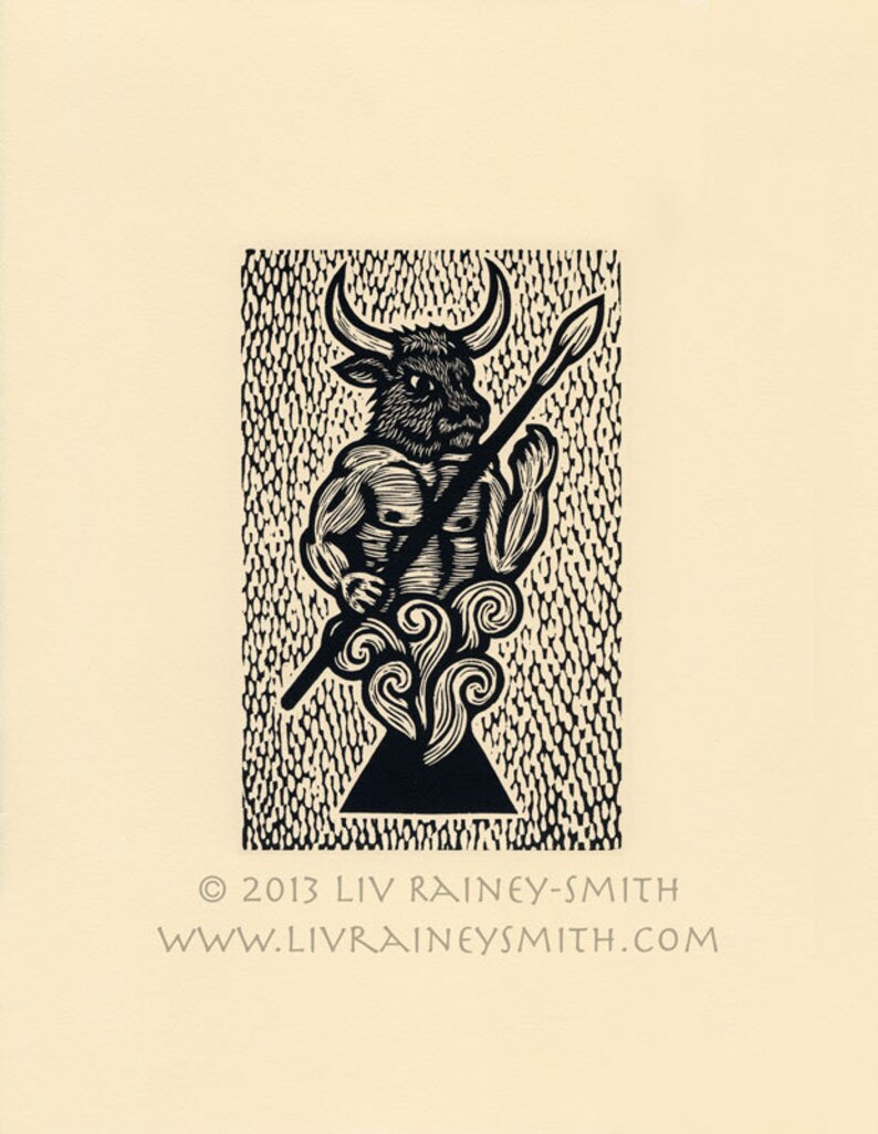 Bull Woodcut Limited Edition Arcanum Bestiarum Bestiary Print - Etsy