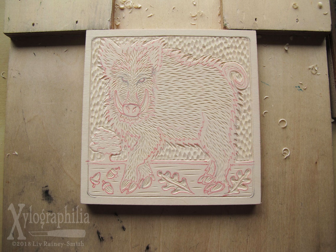 Boar Woodcut Limited Edition Arcanum Bestiarum Bestiary Print - Etsy