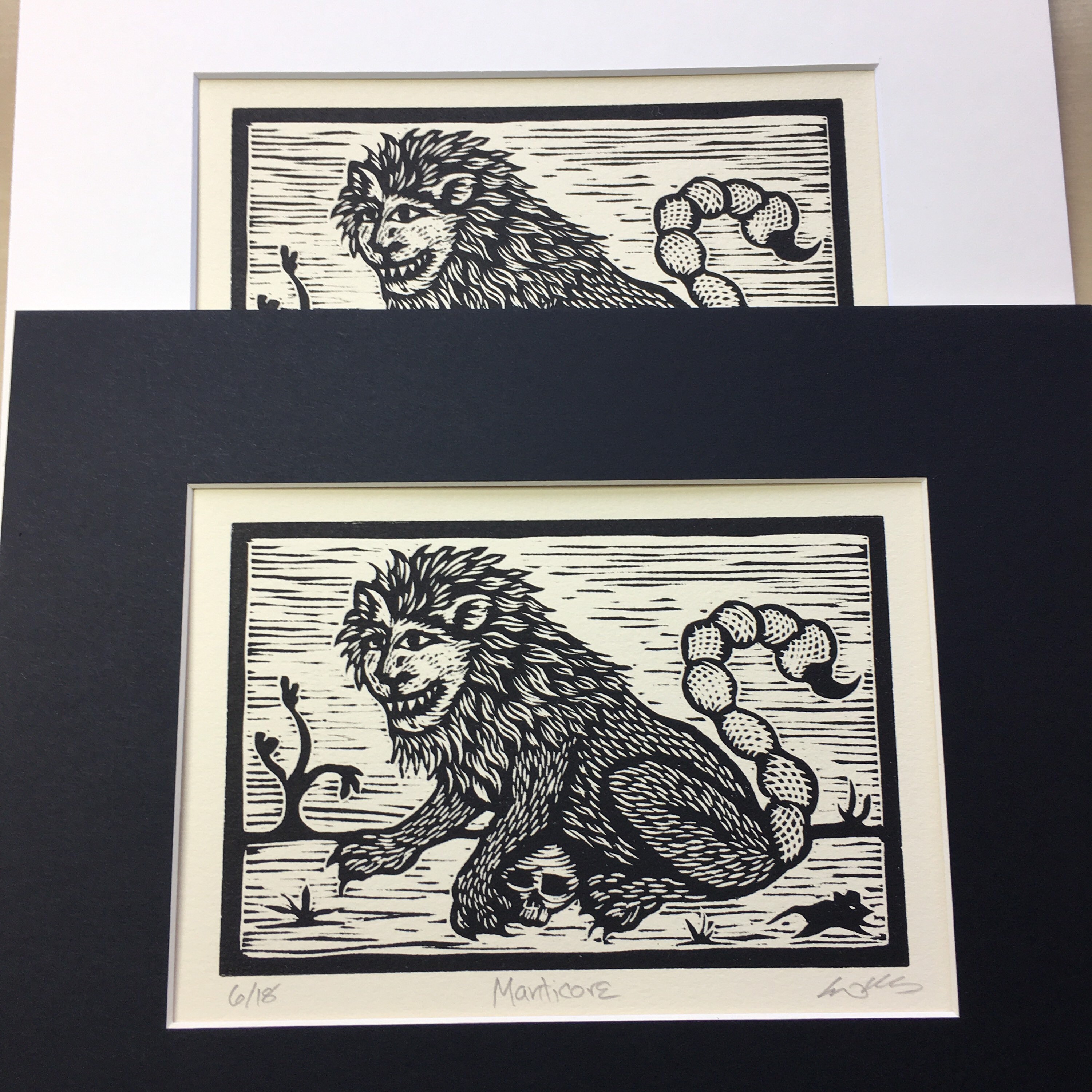 Manticore Bestiary Woodcut Limited Edition of 18 Signed and - Etsy
