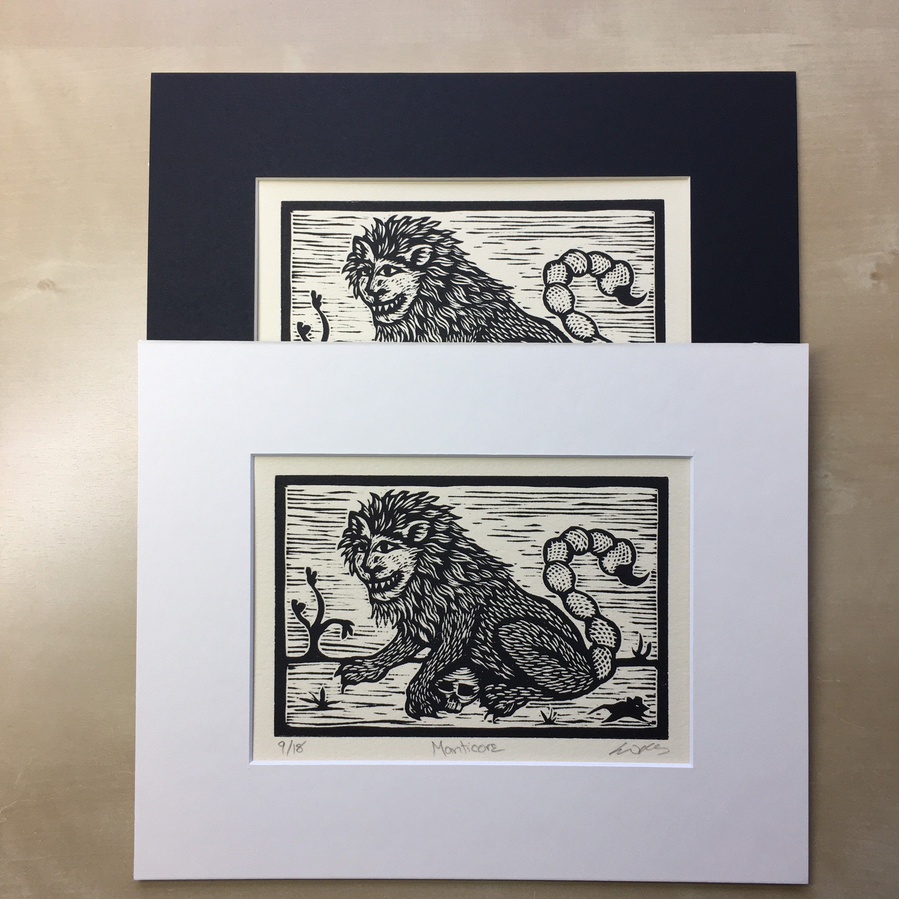 Manticore Bestiary Woodcut Limited Edition of 18 Signed and - Etsy