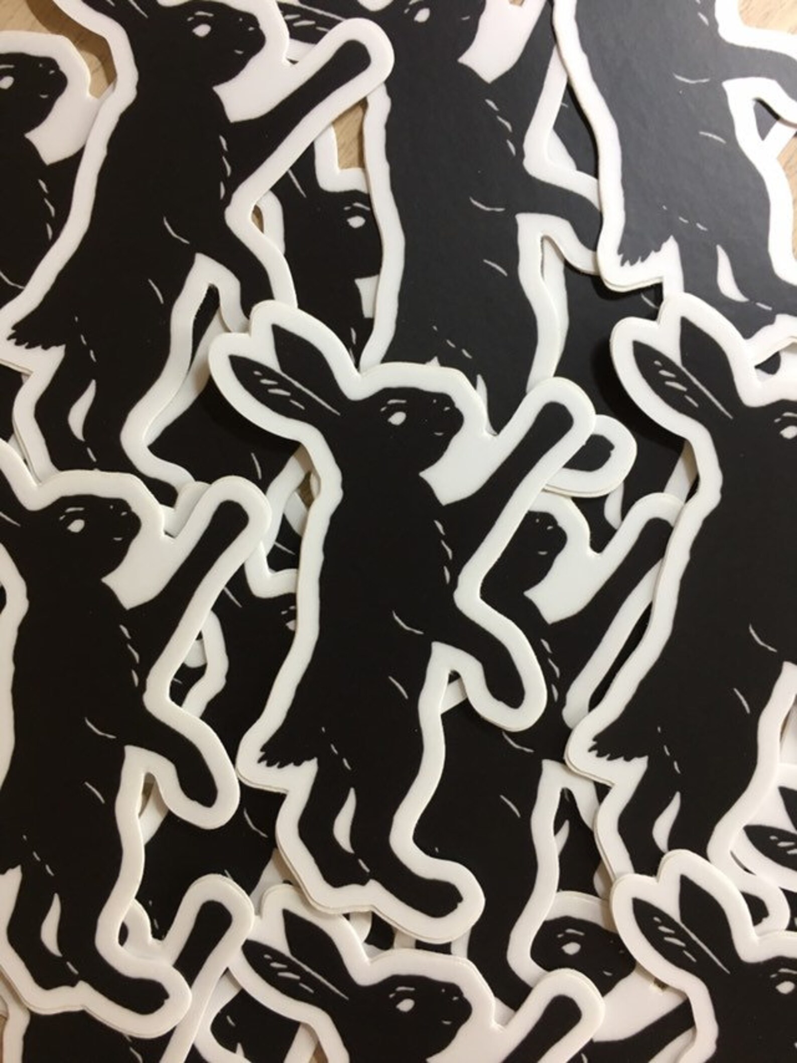 Standing Black Rabbit 3 Sticker Indoor/outdoor Vinyl - Etsy