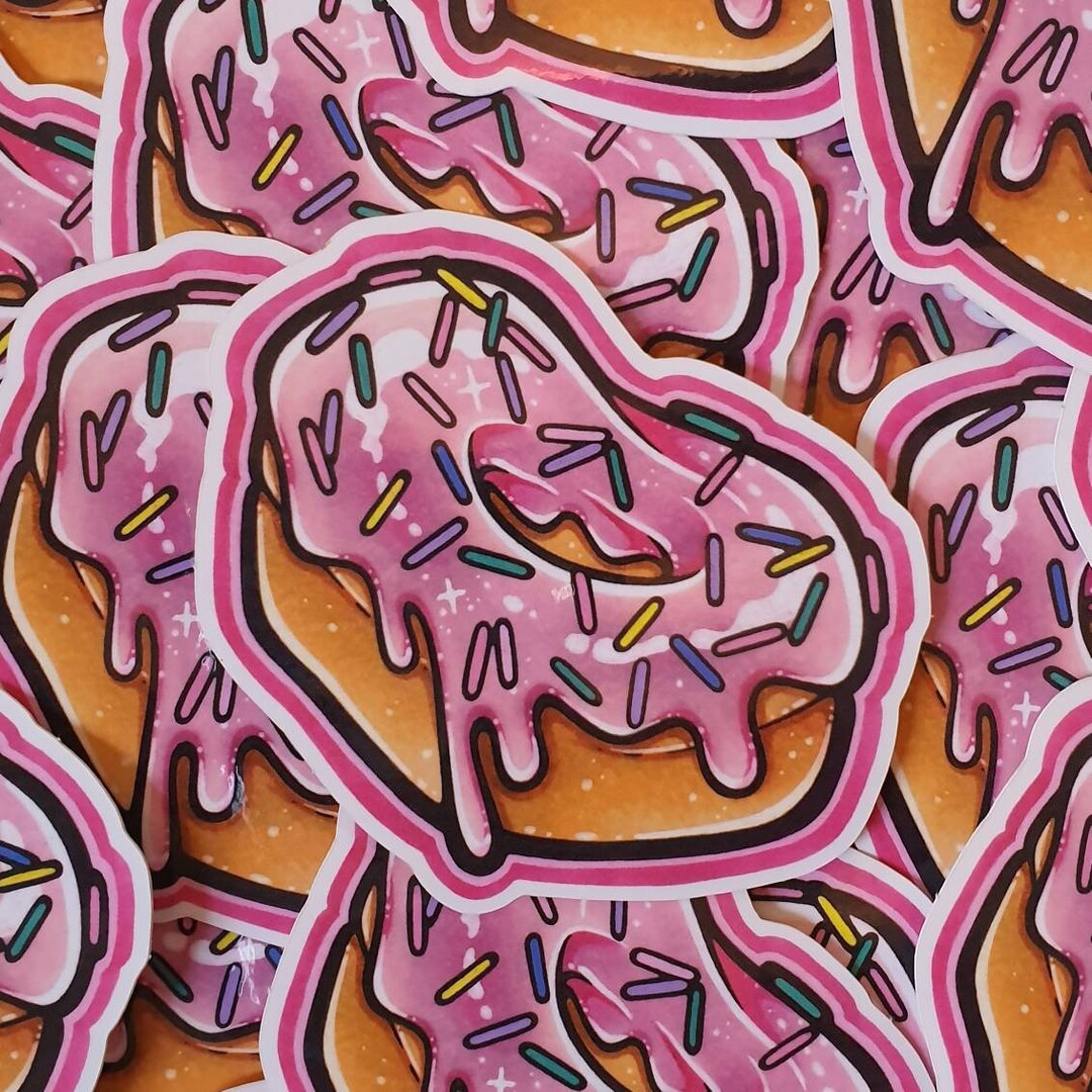 Pink Donut Sticker - Etsy