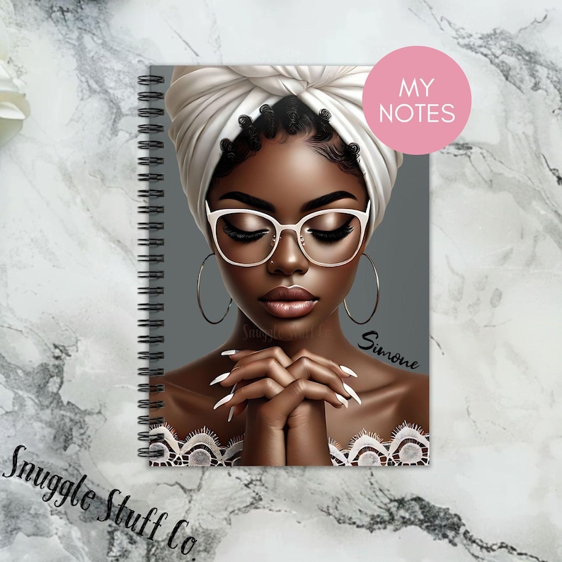 Personalized Praying African American Girl Spiral Notebook: Faith ...