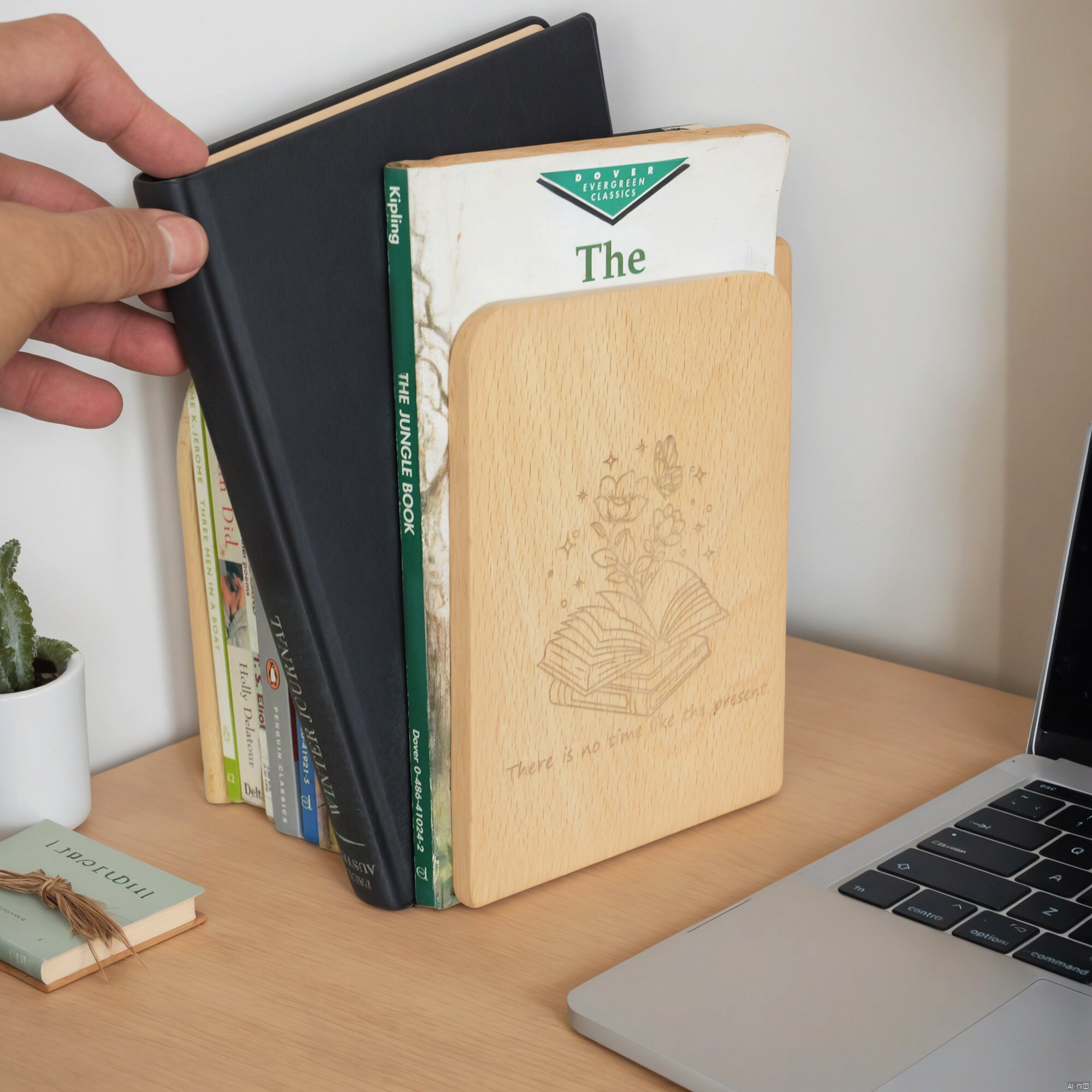 Personalized Wooden Bookends, Non-slip Bookends, Home Office Bookend ...