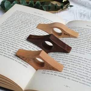 Personalized Wood Book Page Holder, Thumb Page Spreader, Thumb Page ...