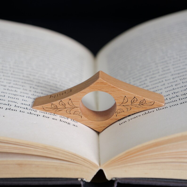 Personalized Wood Book Page Holder, Thumb Page Spreader, Thumb Page ...
