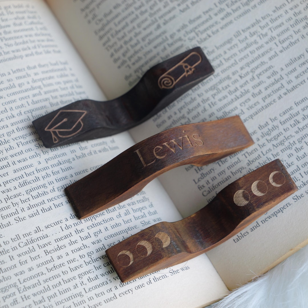 Custom Book Page Holder, Wooden Book Holder, Thumb Book Holder, Gift ...