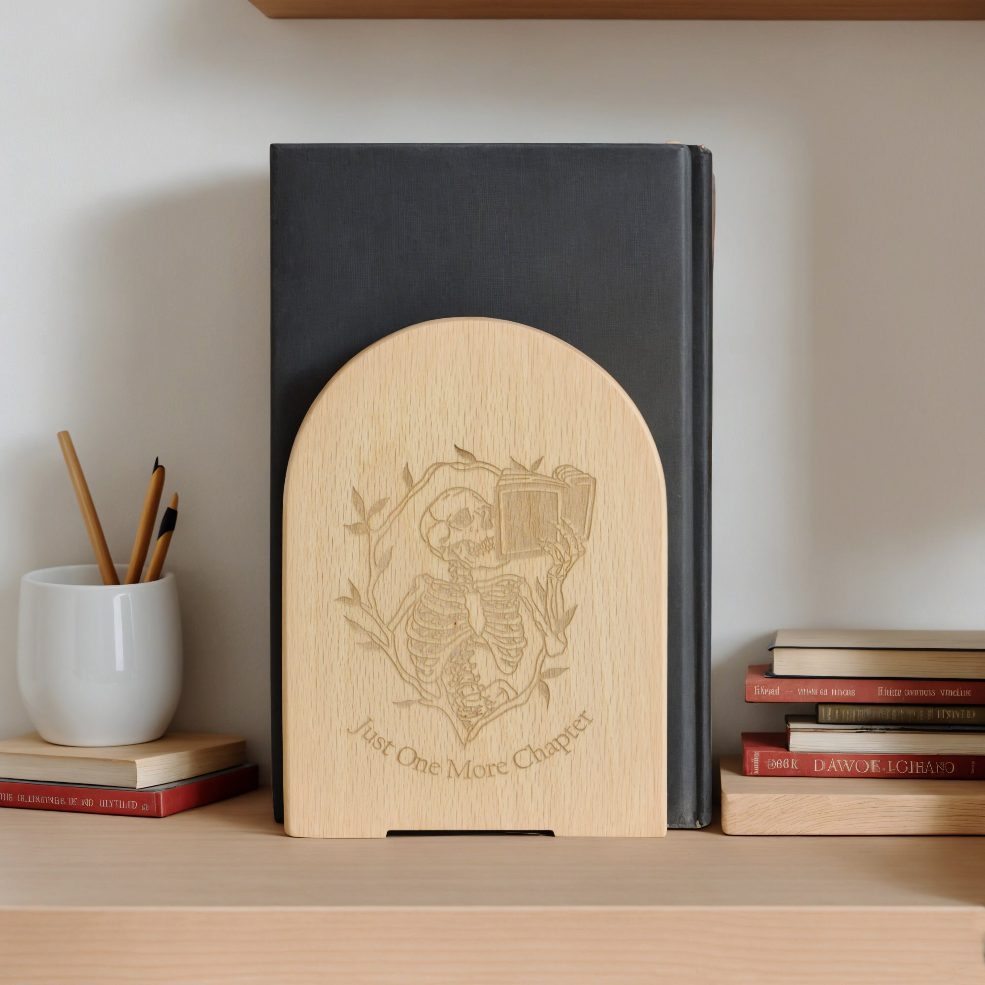 Personalized Wooden Bookends, Non-slip Bookends, Home Office Bookend ...