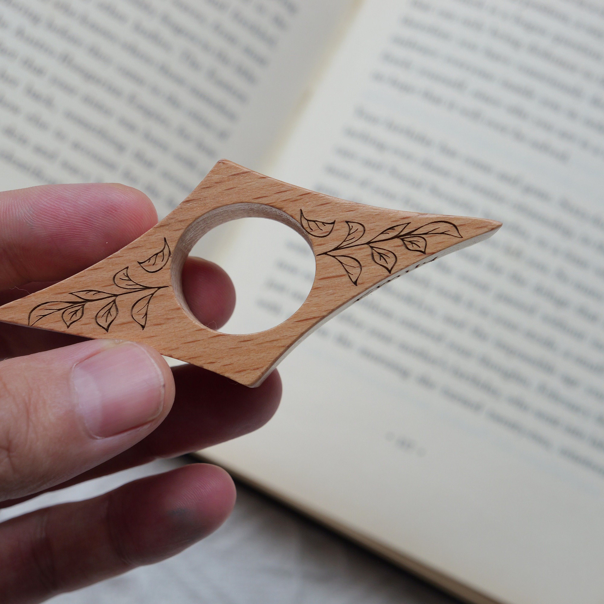 Personalized Wood Book Page Holder, Thumb Page Spreader, Thumb Page ...