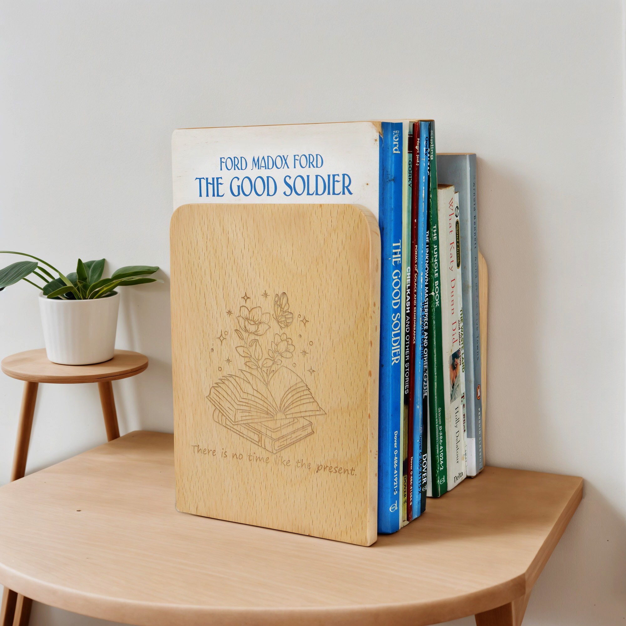 Personalized Wooden Bookends, Non-slip Bookends, Home Office Bookend ...