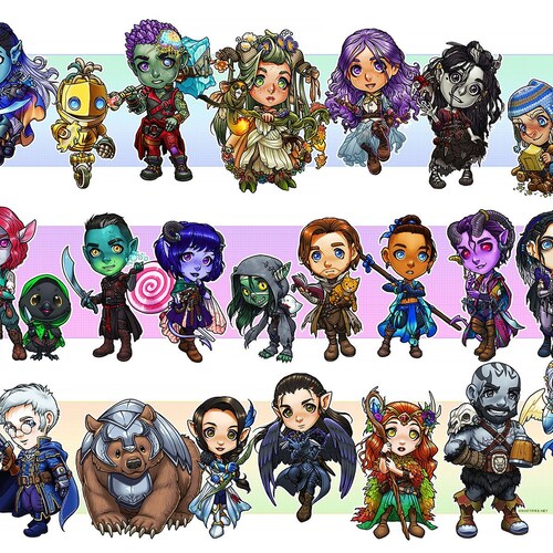 Critrole Cuties Chibi Illustration Art Print 11 X 17 - Etsy