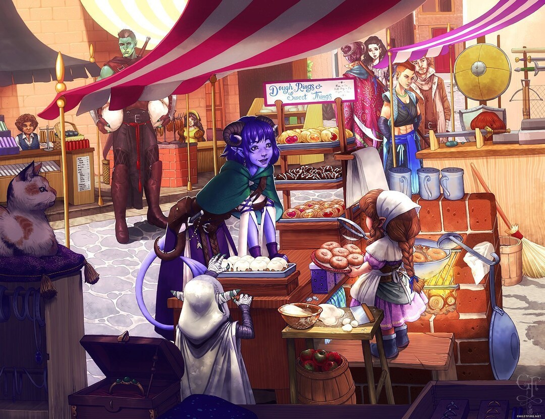 Critrole M9 Market Scene Art Print - Multiple Sizes Available - "dough ...