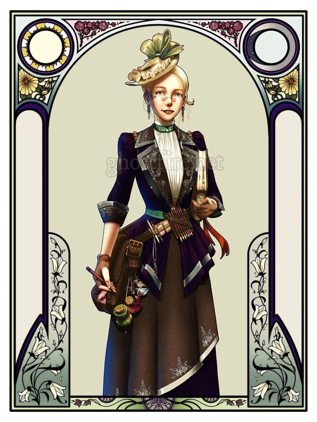 Neo Victorian, Art Nouveau Portrait of the Artist in Modest Dress Art ...