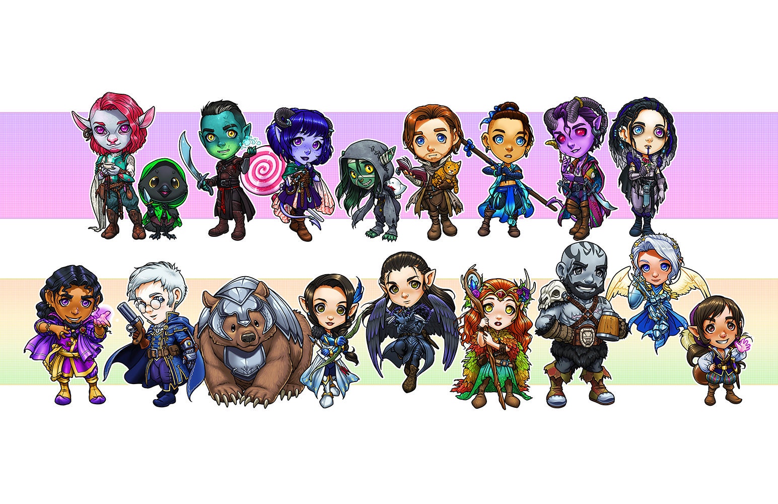 Critrole Cuties Chibi Illustration Art Print 11 X 17 | Etsy