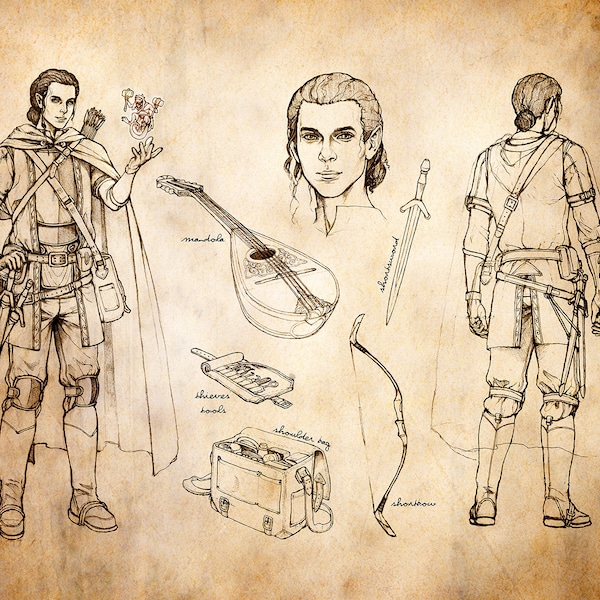 Dnd Character Sheet Bard Elf - Etsy