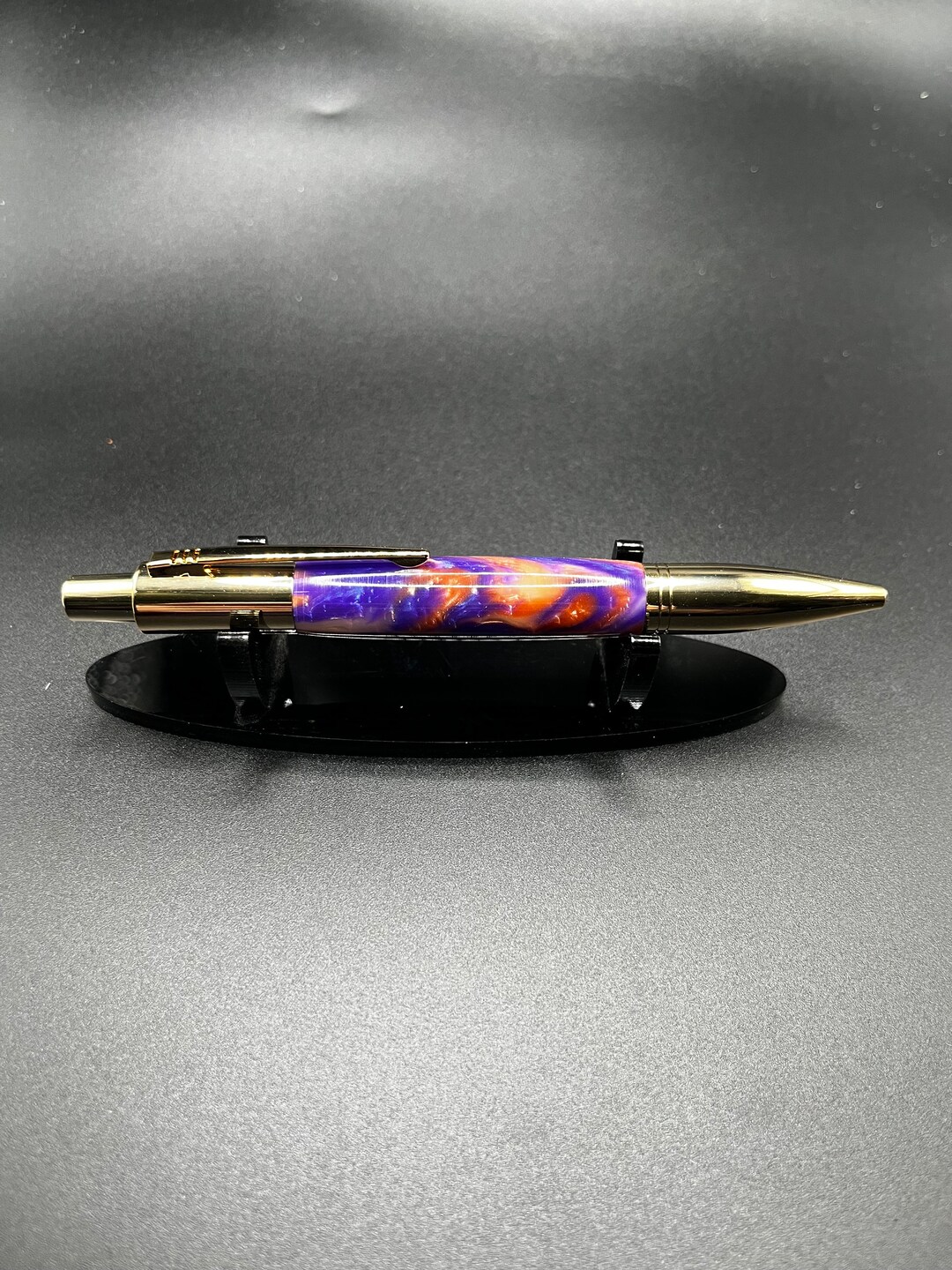 Blueberry Peach Inlace Acrylic Gold Vesper Click Ballpoint Pen - Etsy