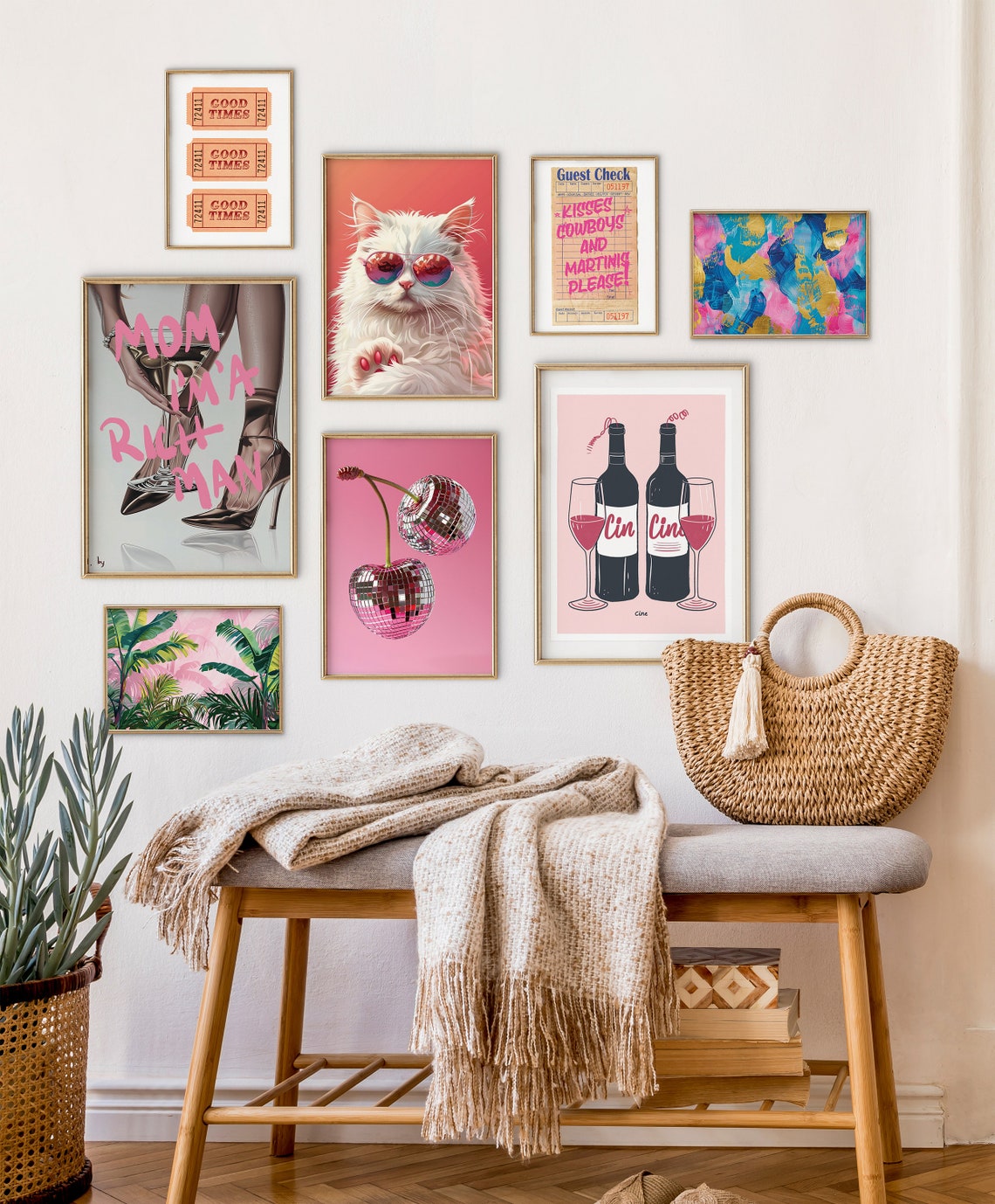 Trendy Preppy Gallery Wall Set of 17 Digital Download Prints ...