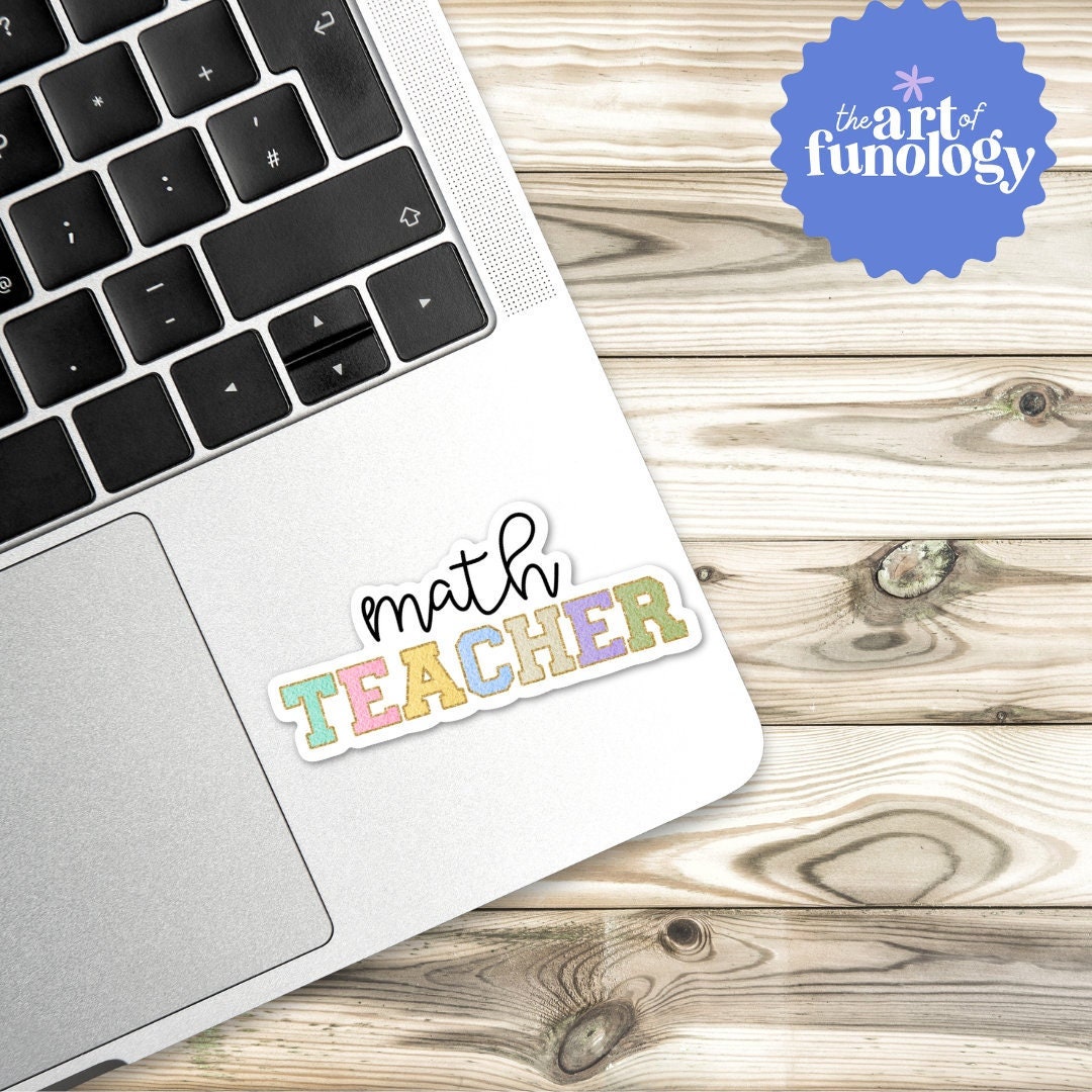 Math Teacher Sticker, Varsity Patch Letters teacher Sticker, Teacher ...