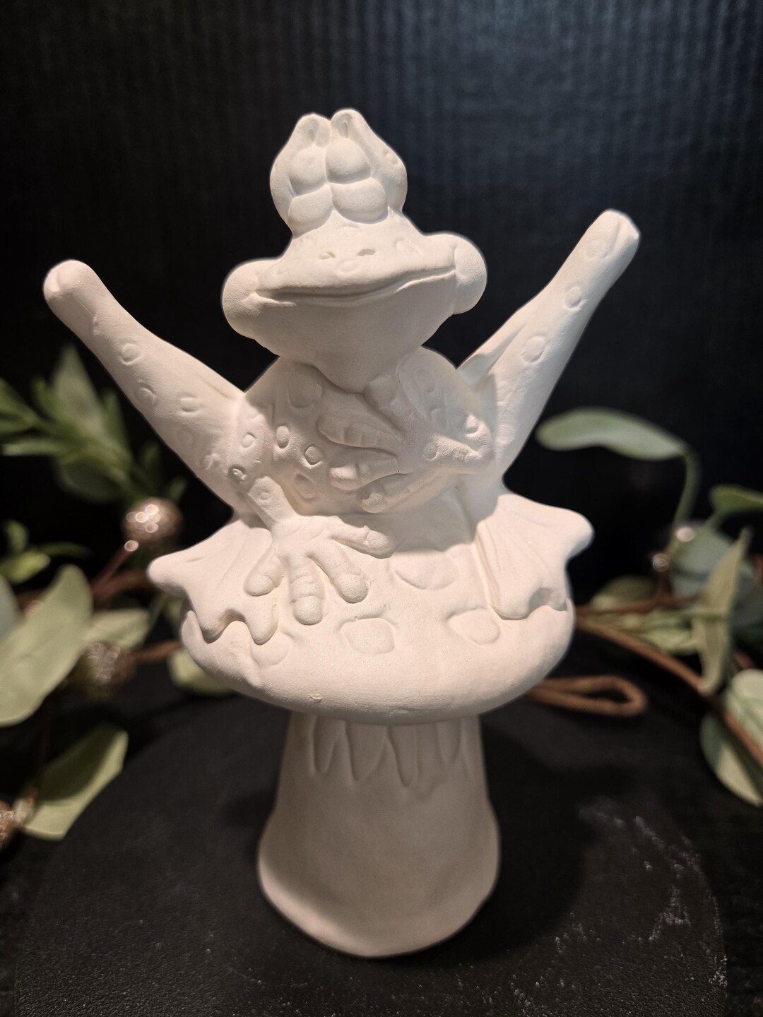 Ceramic Frog on Mushroom. Bisque Ready to Paint. - Etsy