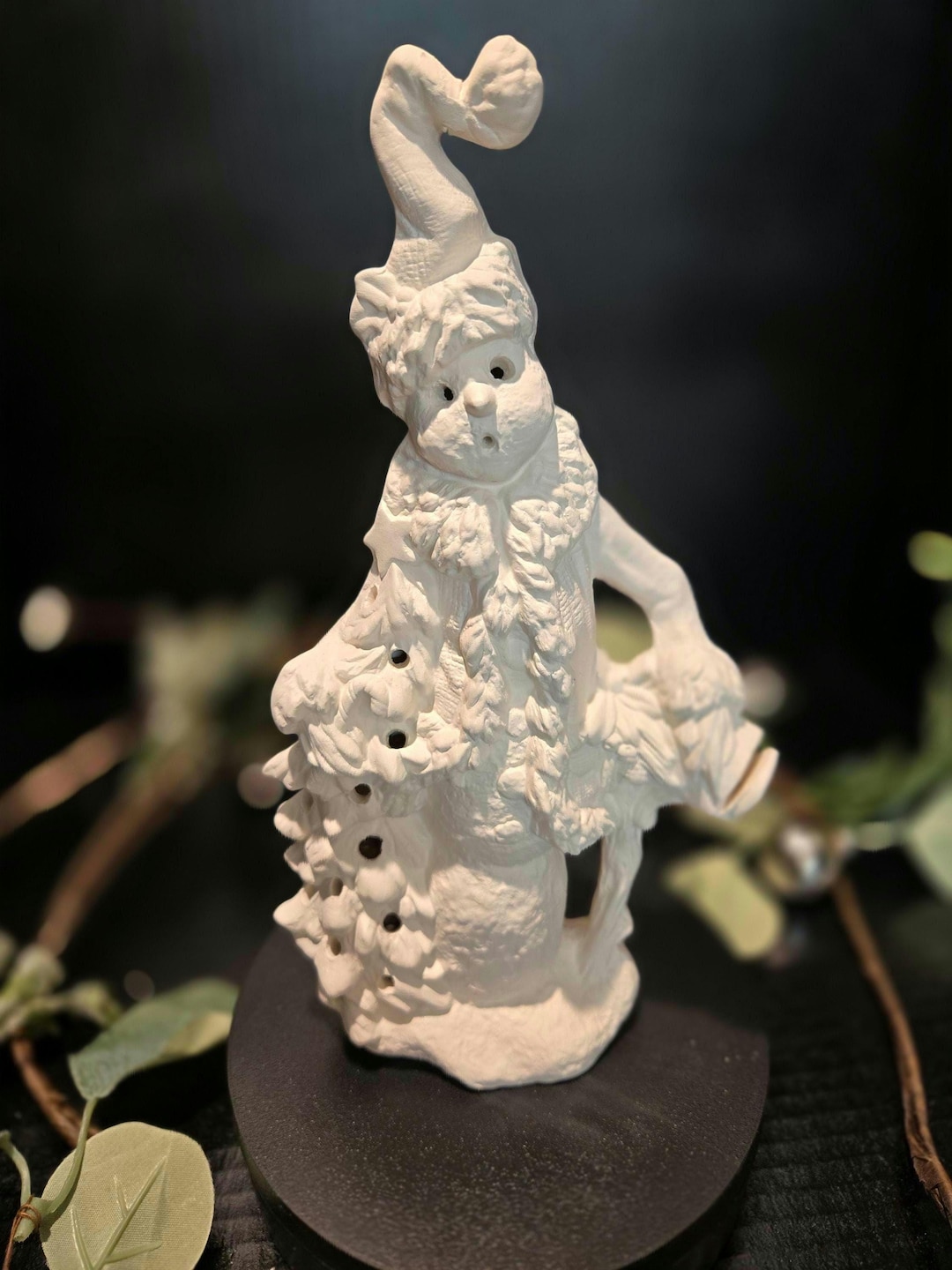 Skinny Santa Snowman With Tree. Kimple 2751. Ceramic Bisque- Ready to ...