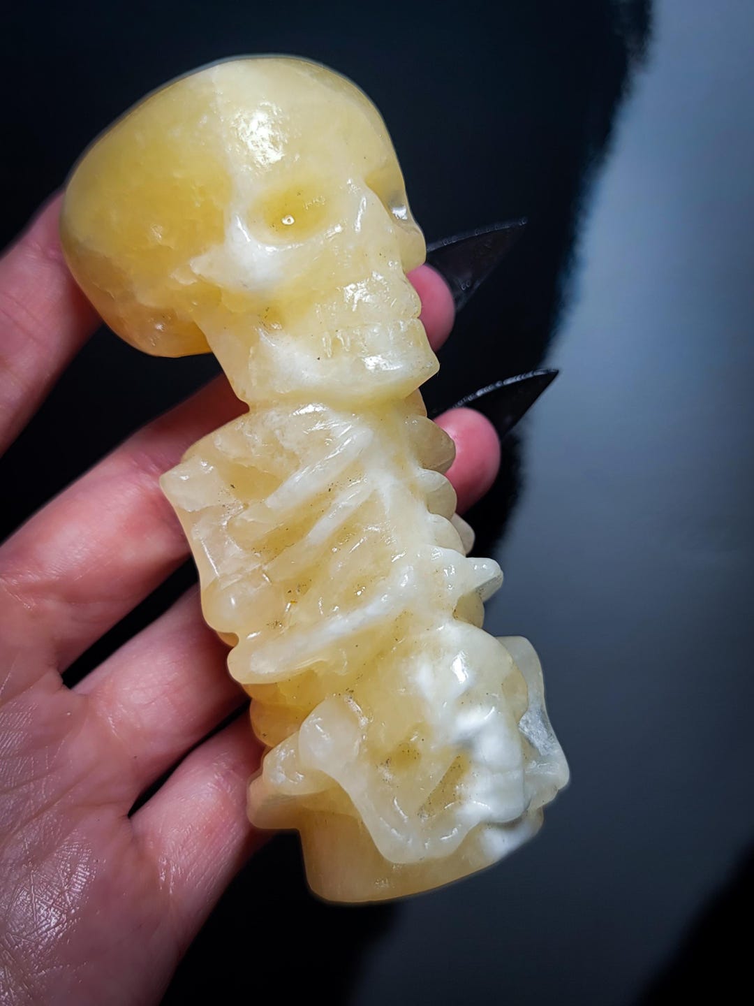 Honey Calcite Skull - Etsy