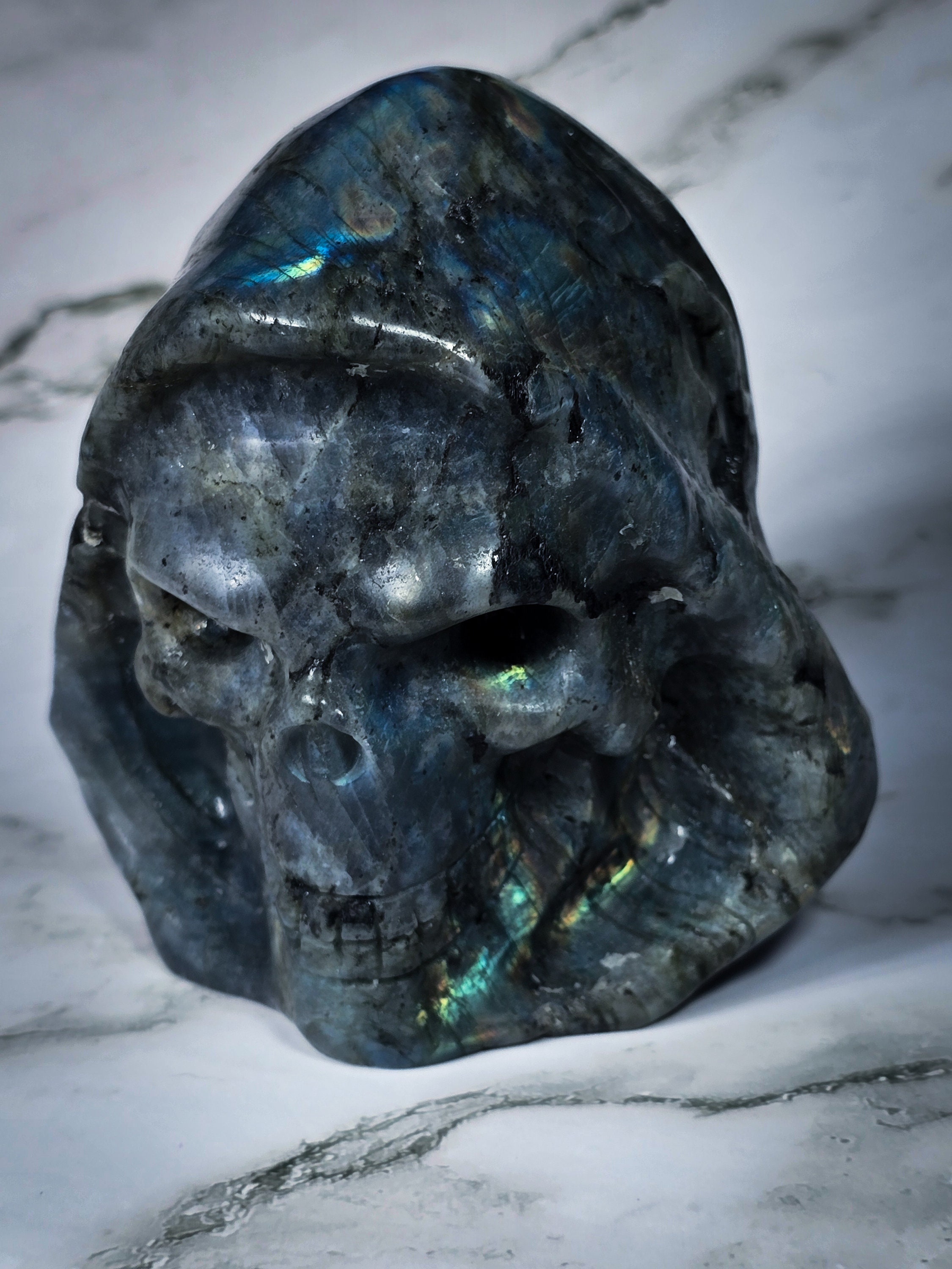 Labradorite Reaper Skull - Etsy
