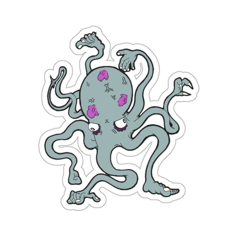 Monster Octopus Kiss-cut Stickers - Etsy