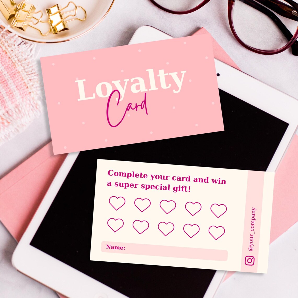 Editable Beauty Salon Loyalty Card Template: DIY Marketing (digital ...