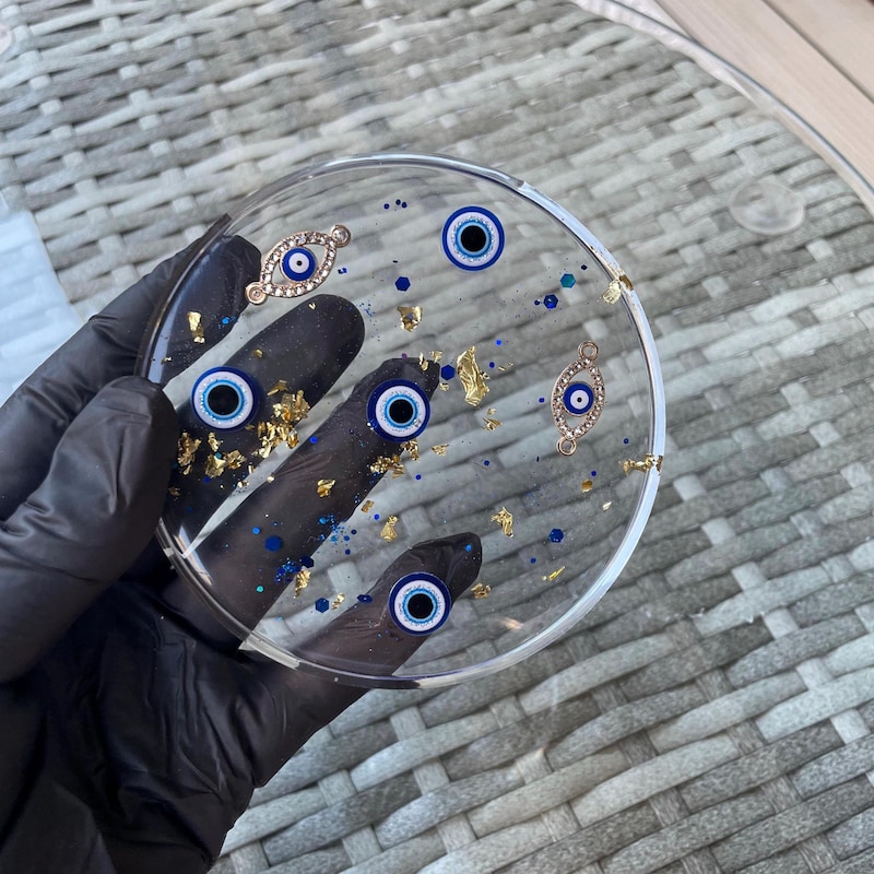 Resin Coaster Evil Eye - Etsy UK