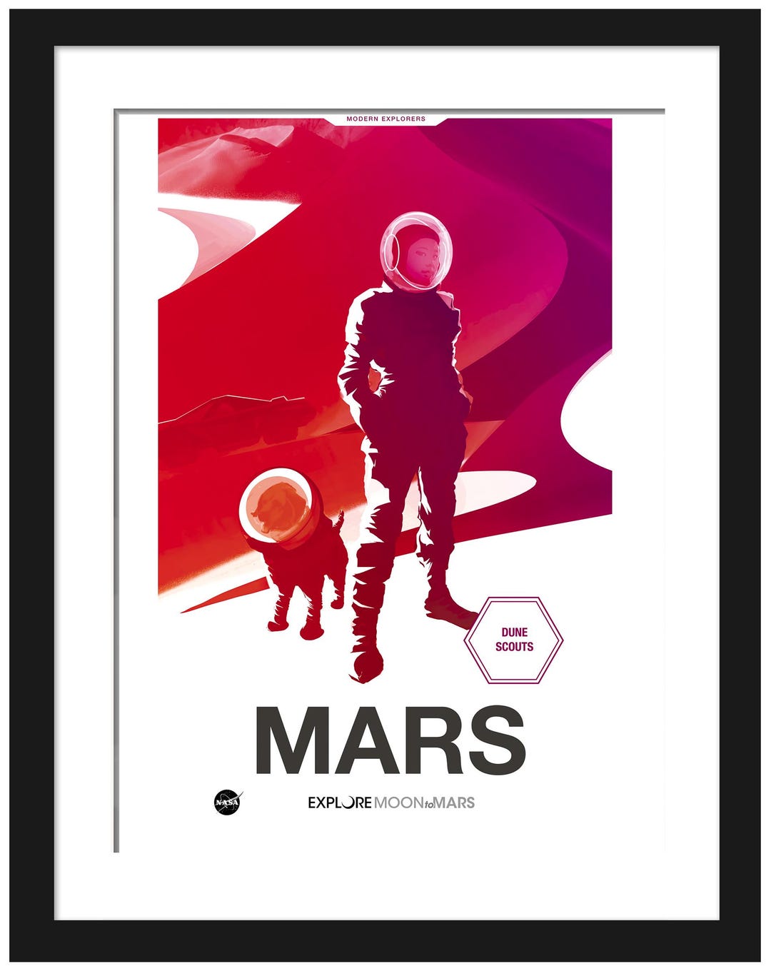 Mars Dune Scouts Poster | Reproduction of Vintage Space Art | Gift for ...