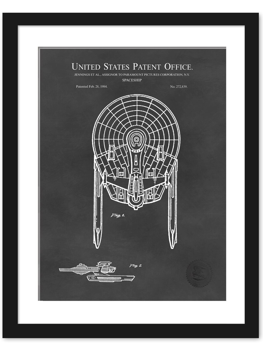 Vintage Starship Design | 1984 Paramount Pictures Spaceship Patent ...