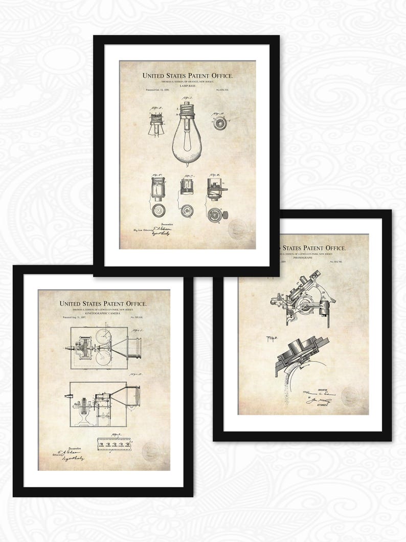 Edison Inventions | 1880s Thomas Edison, Bulb, Camera and Phonograph ...
