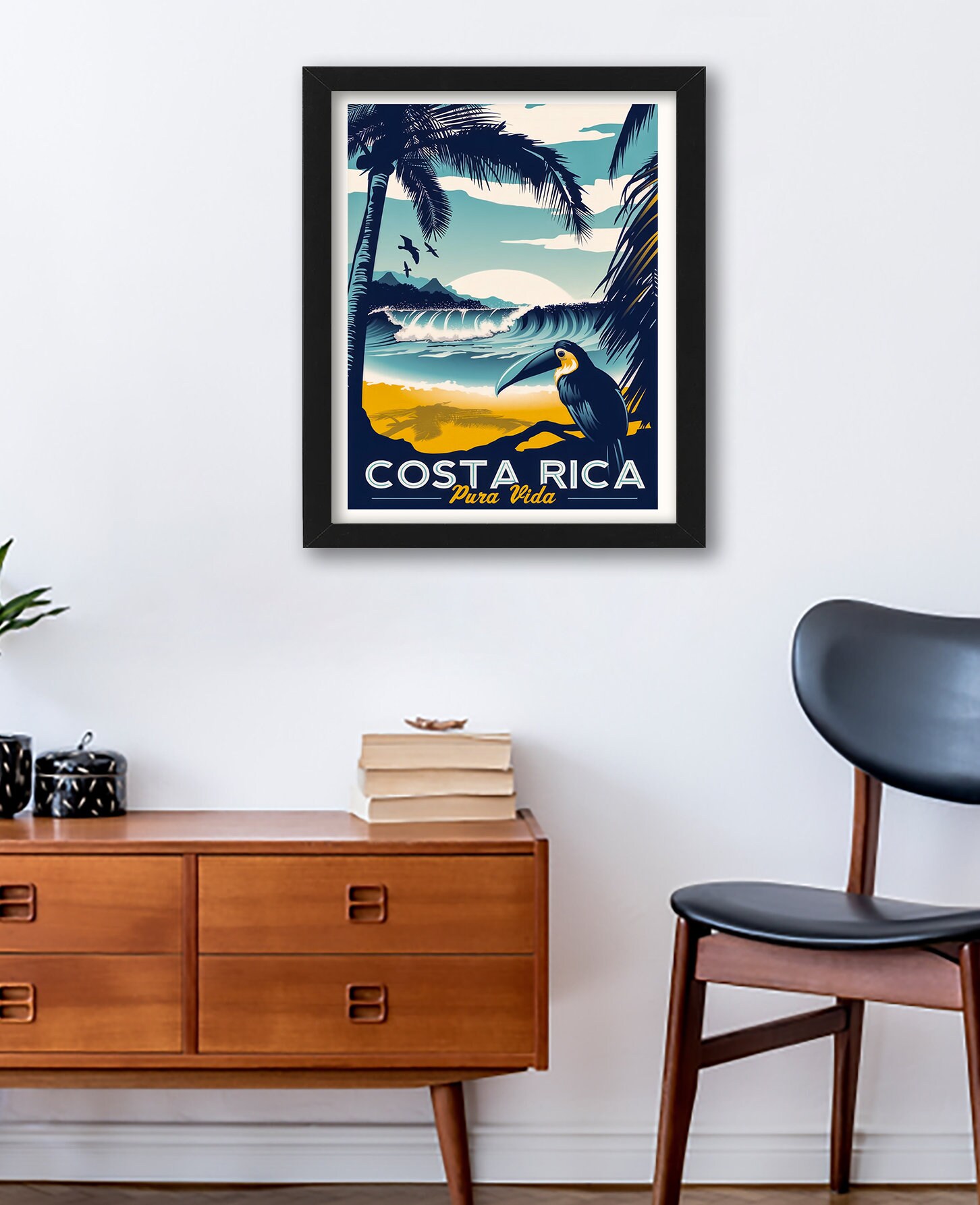 Costa Rica Pure Life Art Reproduction of 1950s Travel Poster Gift for ...
