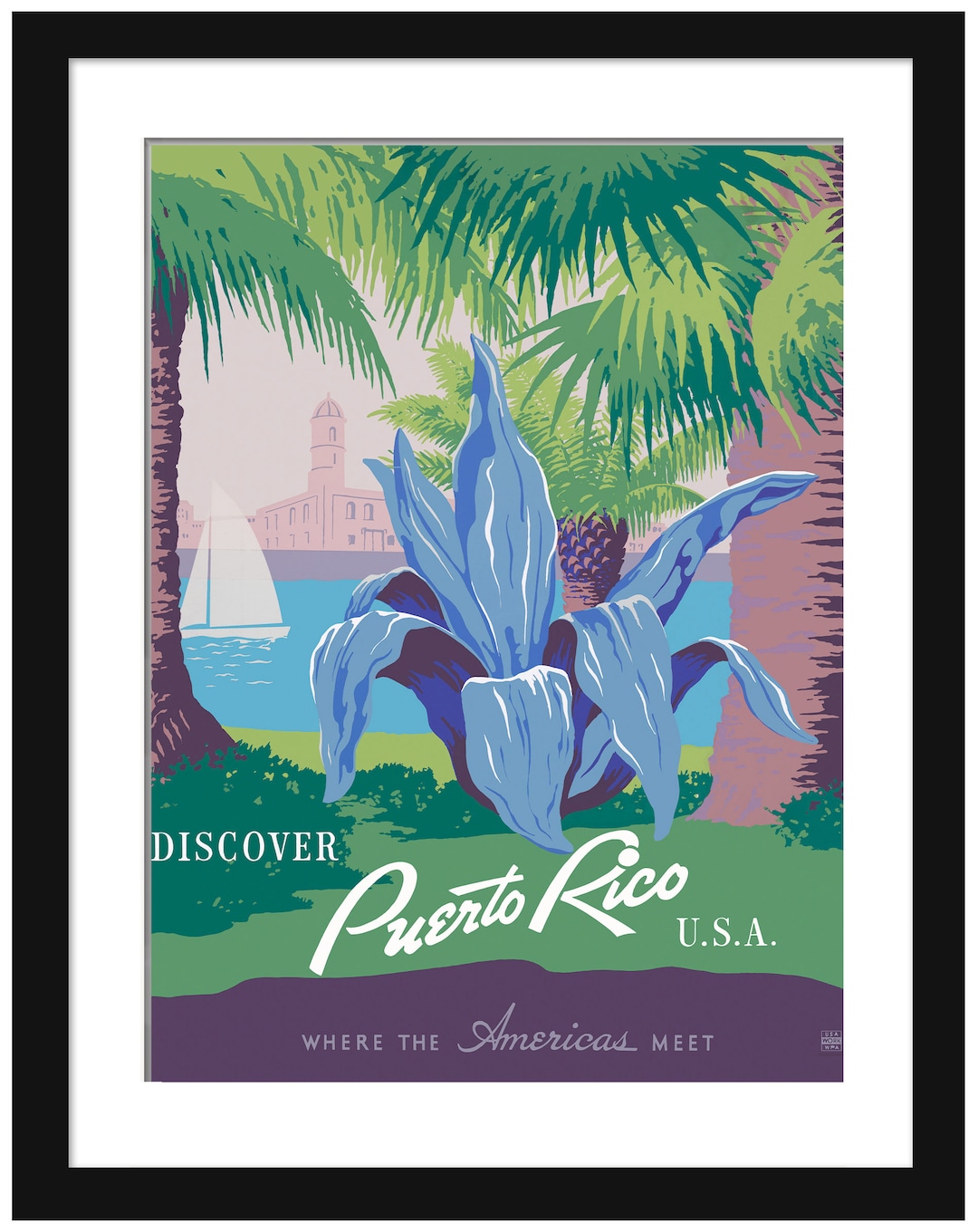 Puerto Rico USA Travel Poster | Reproduction of Frank S. Nicholson’s ...