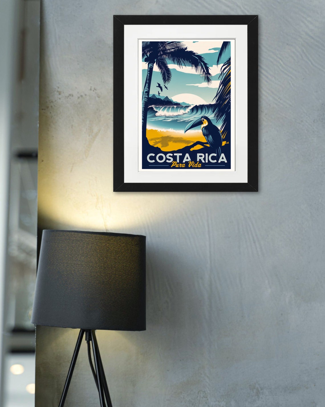 Costa Rica Pure Life Art Reproduction of 1950s Travel Poster Gift for ...