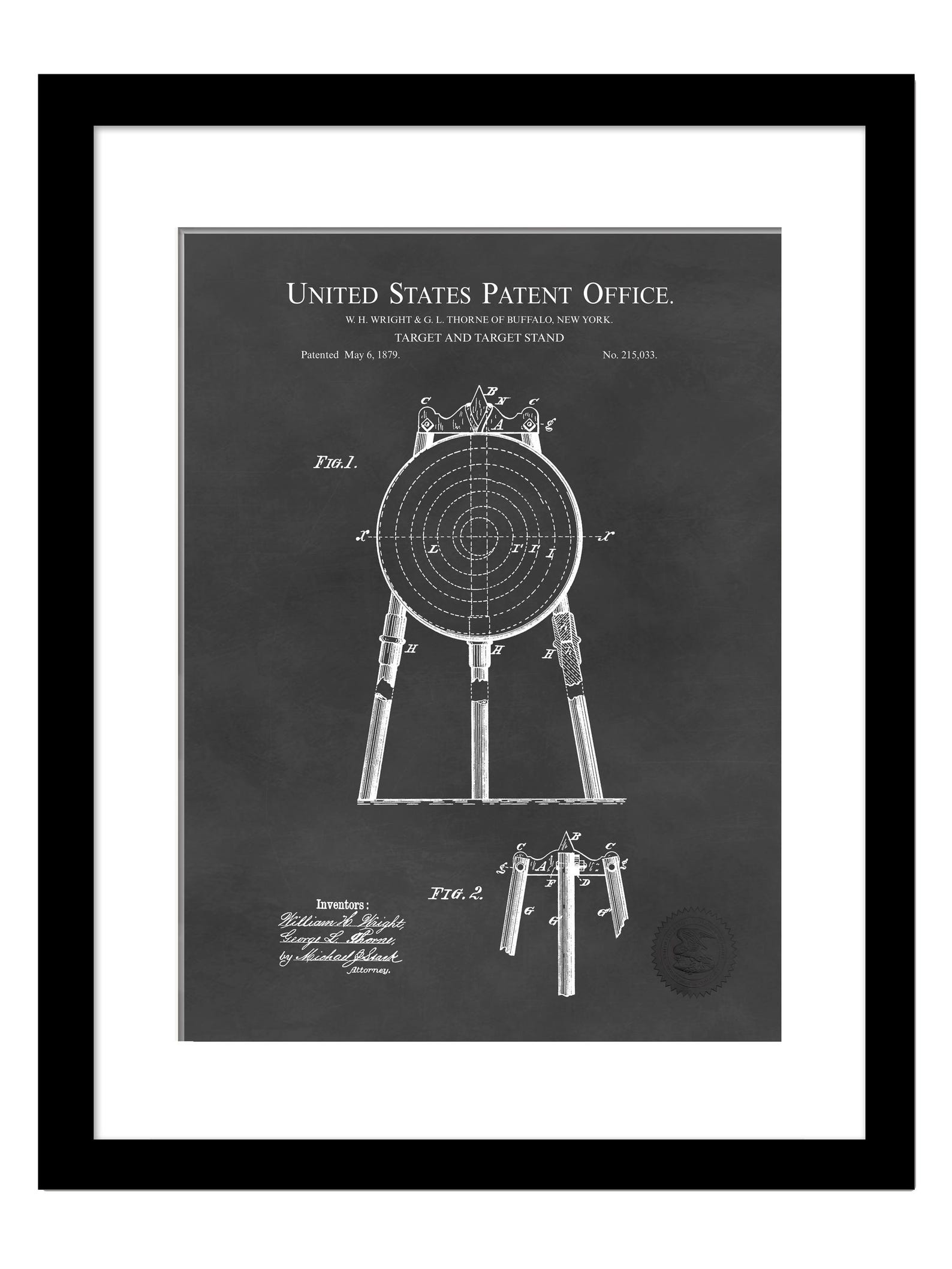 Archery Decor | 1879 Target and Stand Design Patent | Unique Gift for ...