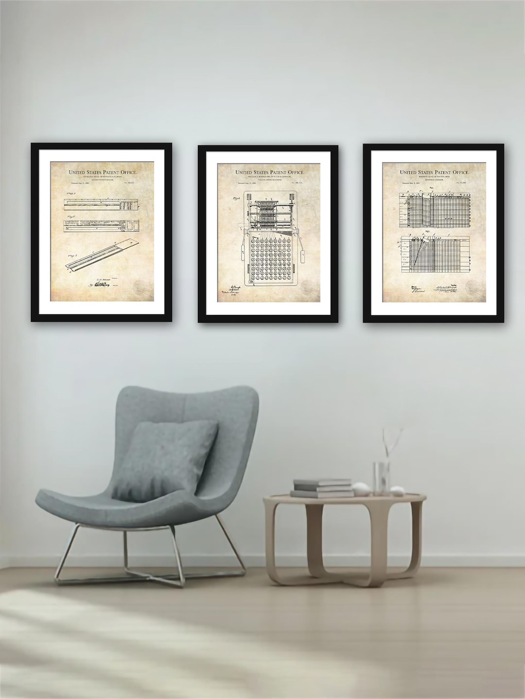 Vintage Accountant Art | Finance Patent Prints Set | Unique Office ...