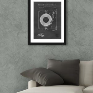 Vintage Record Player Print | 1944 Turntable Design Patent | Unique DJ ...