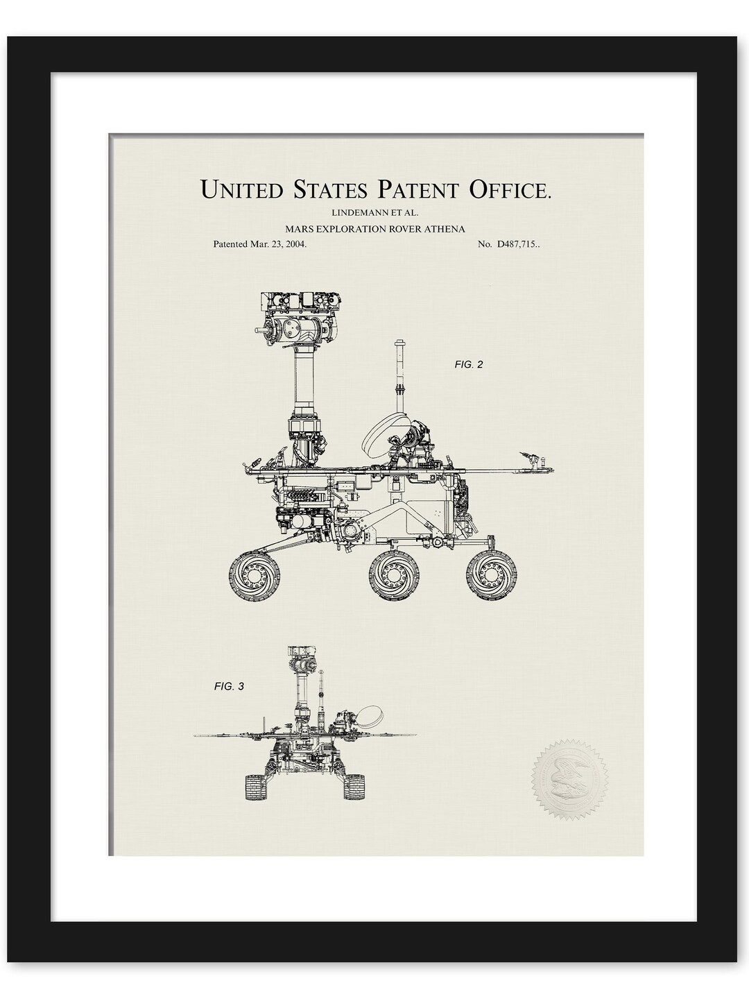 Mars Rover Spirit Print | 2004 Mars Rover Patent | Nasa-inspired Wall ...