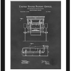 Antique Police Car Print | 1888 Police Vehicle Patent | Law Enforcement ...
