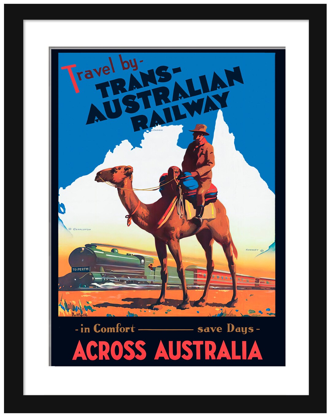 Australia Railway History Poster | Reproduction of 1933 Across ...